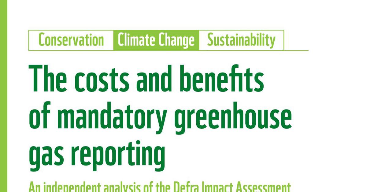 The costs and benefits of mandatory greenhouse gas reporting | adelphi