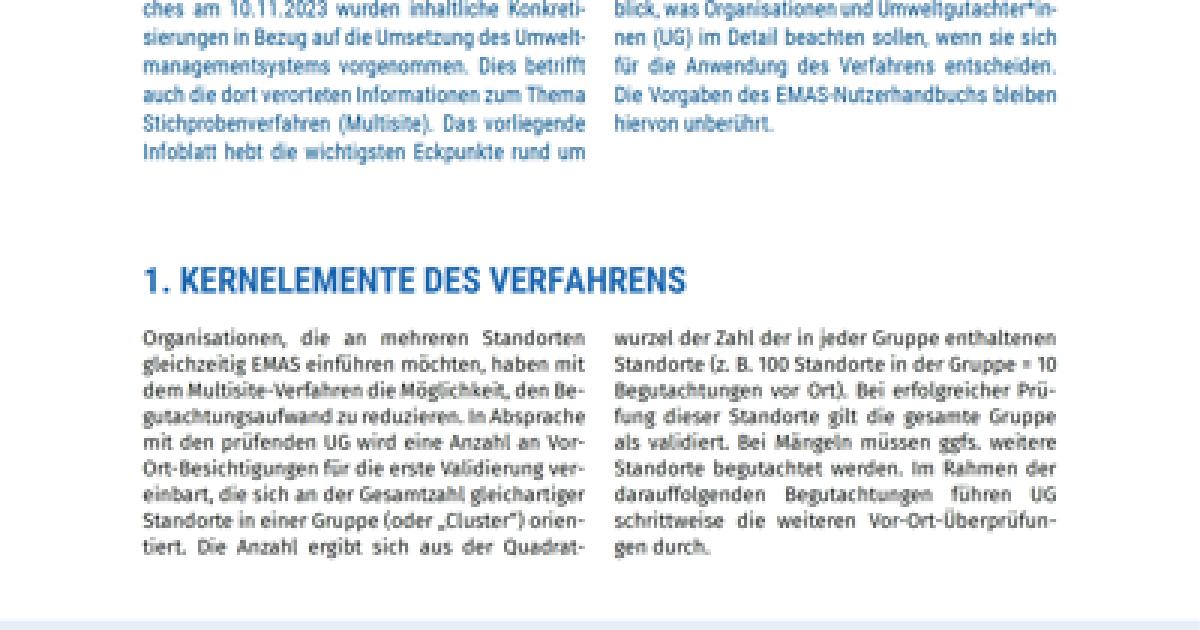 Das EMAS-Multisite-Verfahren | adelphi